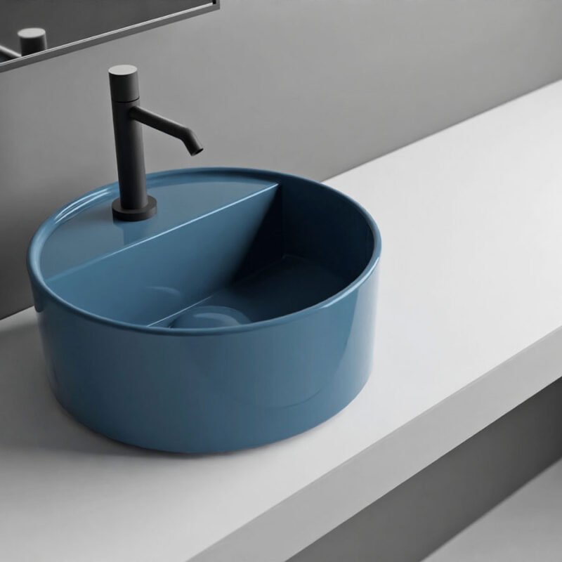 νιπτηρας μπανιου στρογγυλος Round washbasin with one hole 28
